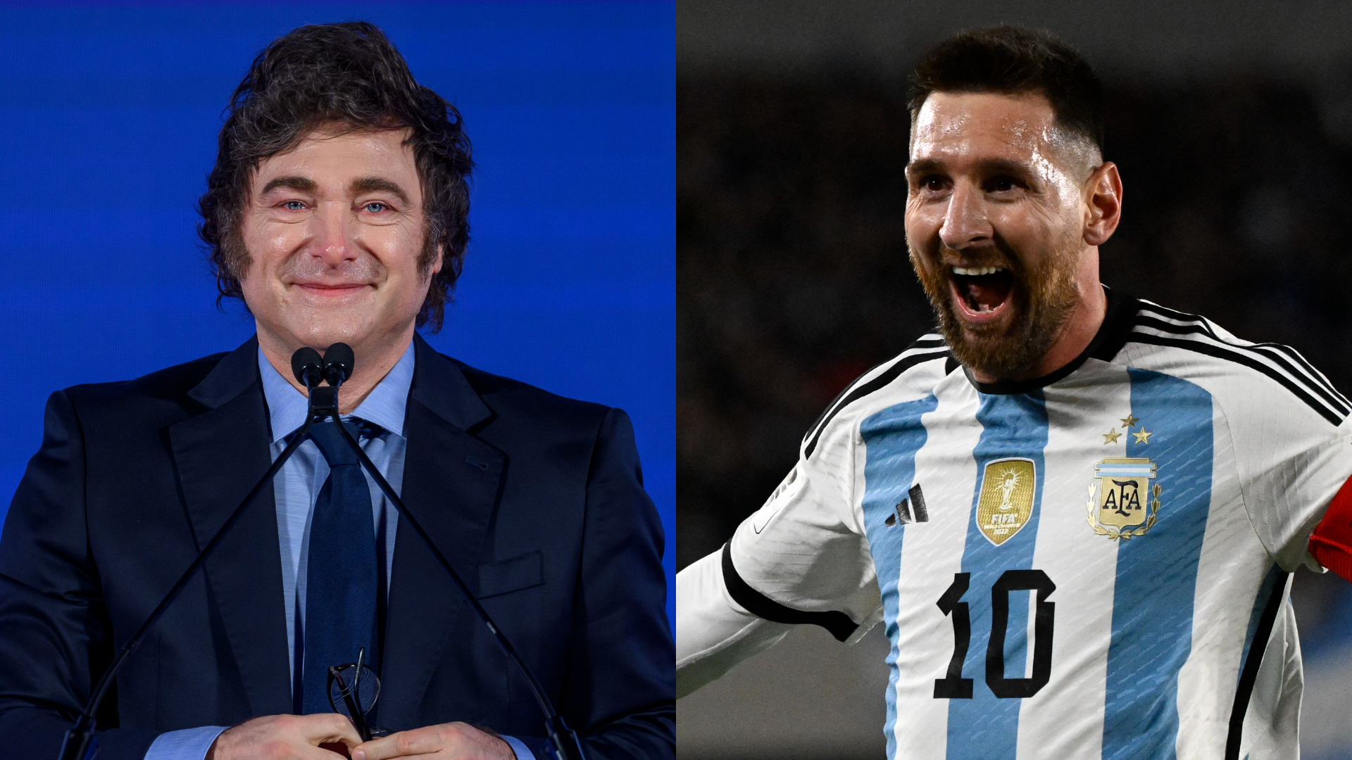 La alegría de Milei al recibir una camiseta autografiada por "el más grande de todos los tiempos"